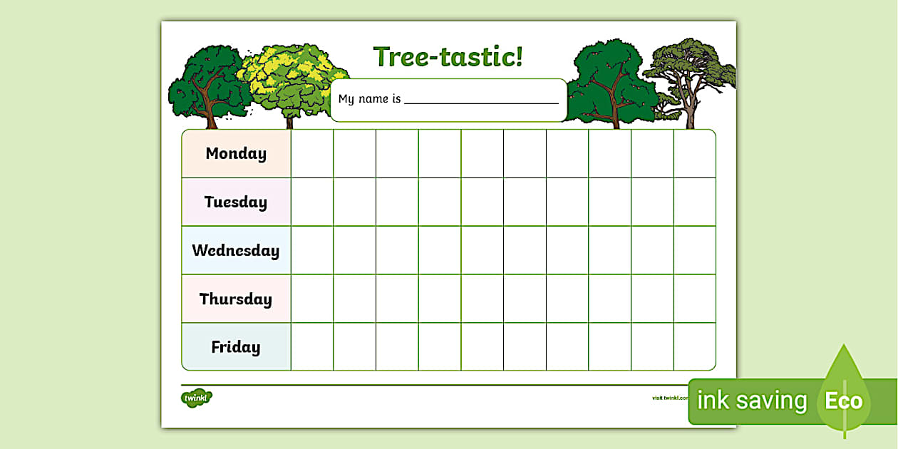 Tree-Themed Reward Chart