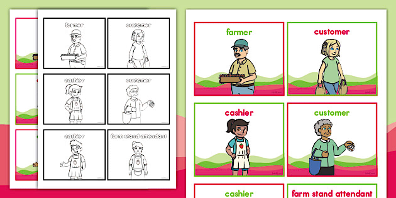 Strawberry Farm Stand Dramatic Play Badges