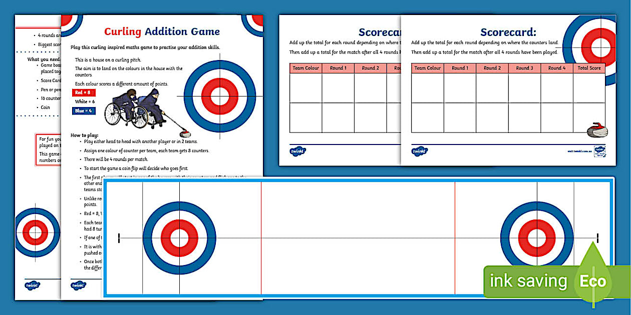 Winter Olympics Curling Maths Game (Teacher-Made) - Twinkl