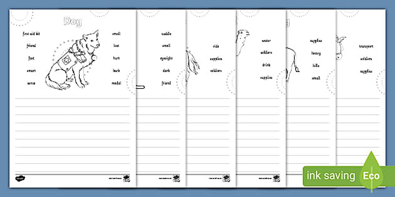 ANZAC Animals Writing Frames (teacher made) - Twinkl