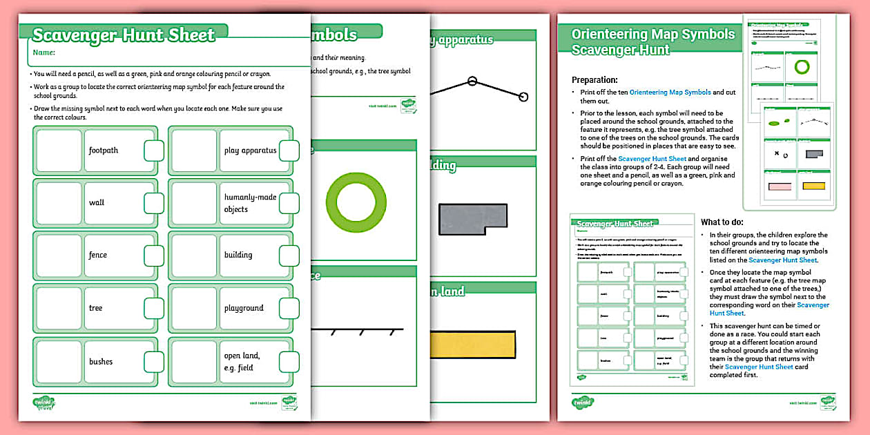 Orienteering Map Symbols Scavenger Hunt - Orienteering Game