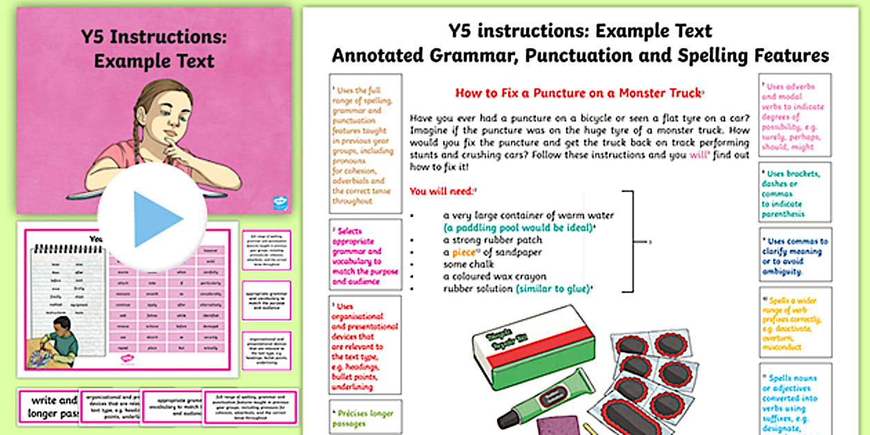 Y5 Instructions Model/Example Text - Twinkl