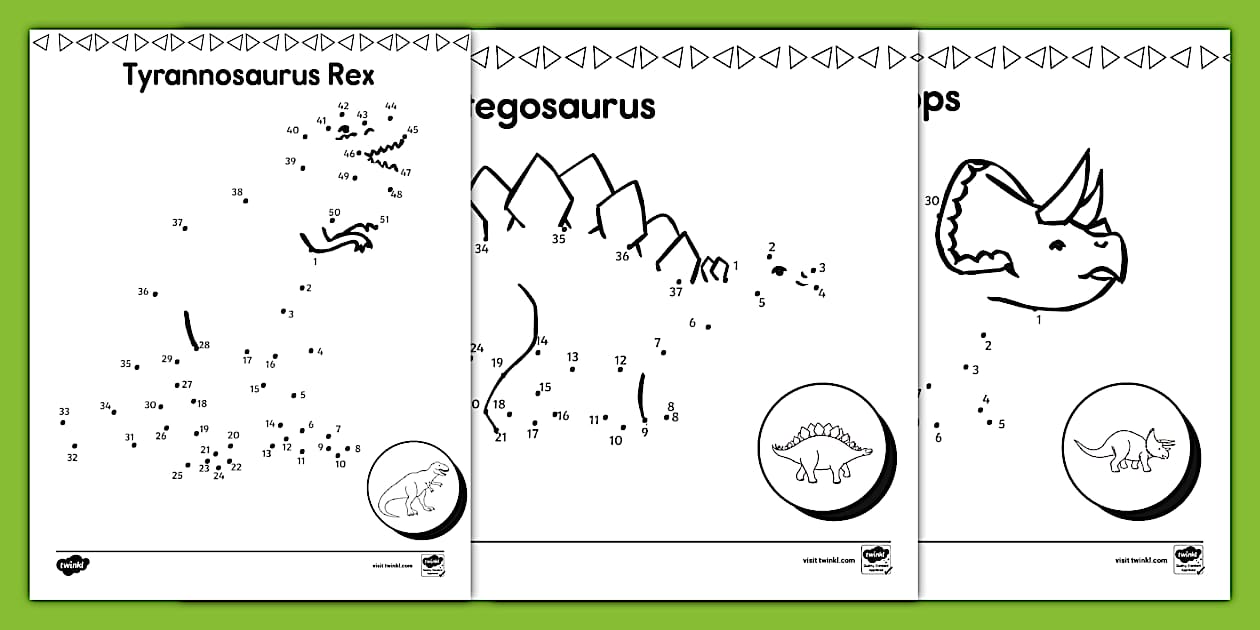 Dinosaur Dot to Dot Activities for Kids | Twinkl USA