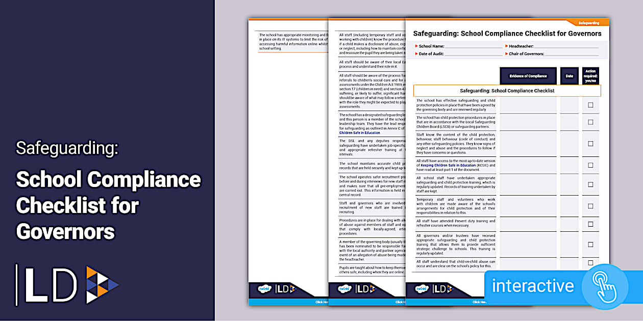 Black and White Safeguarding: School Compliance Checklist for Governors