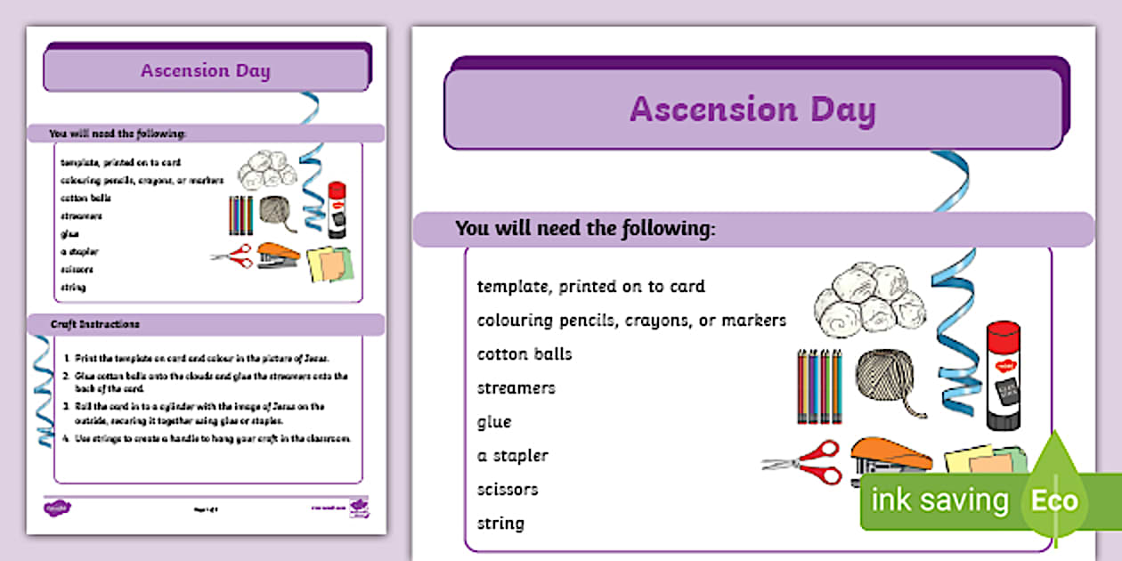 Catholic Ascension Day Craft Instructions