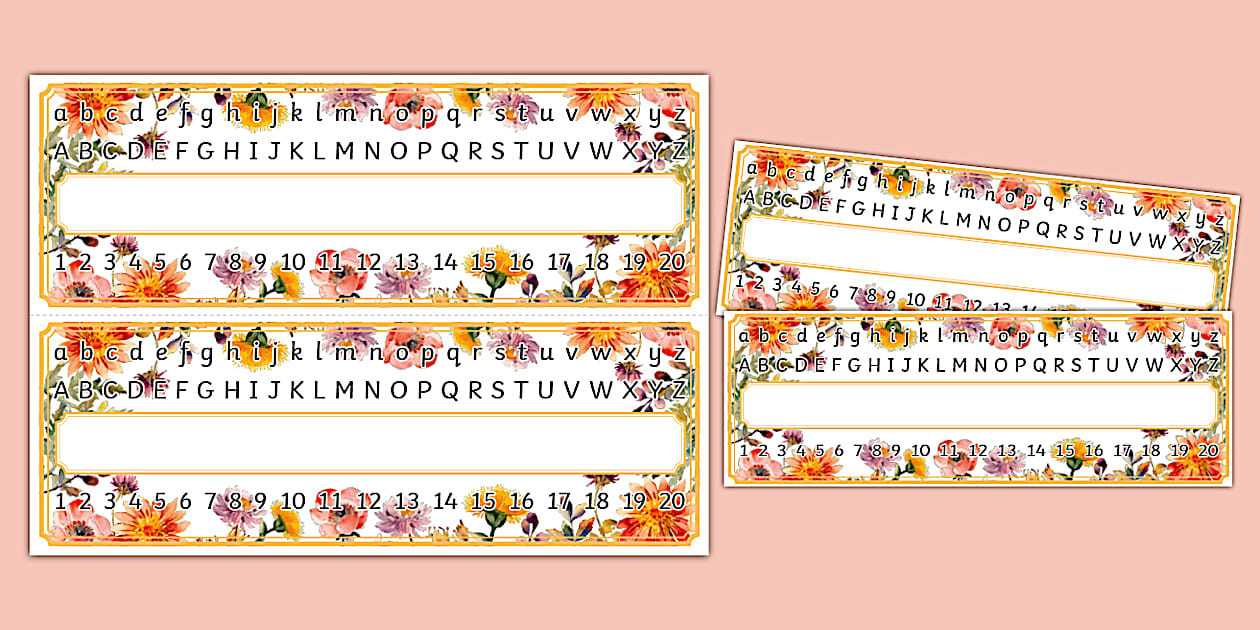 Wildflower-Themed Number and Alphabet Strips (teacher made)