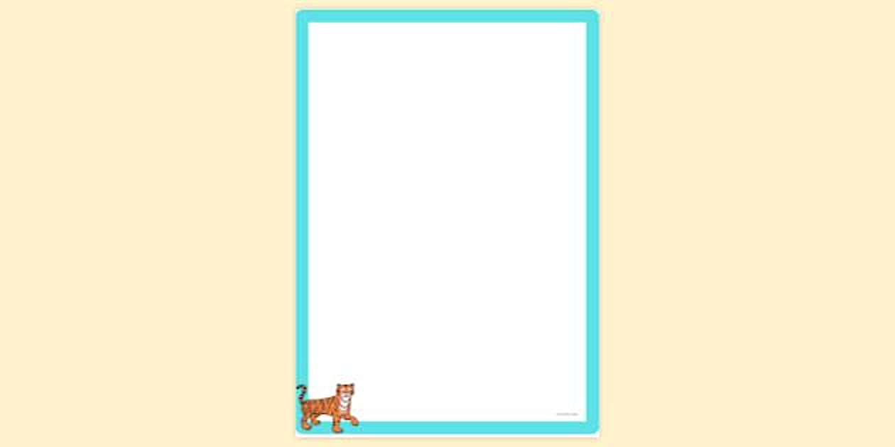 Simple Blank Tiger Page Border | Page Borders | Twinkl