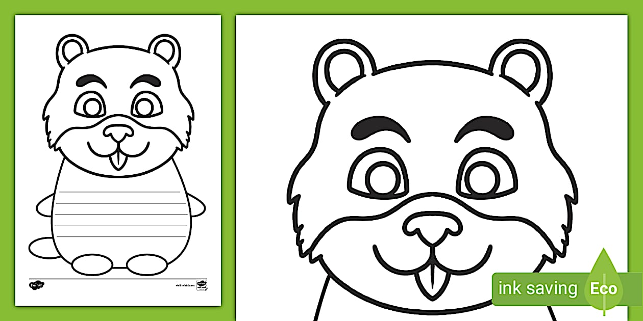 Groundhog Head Writing Template (teacher made) - Twinkl