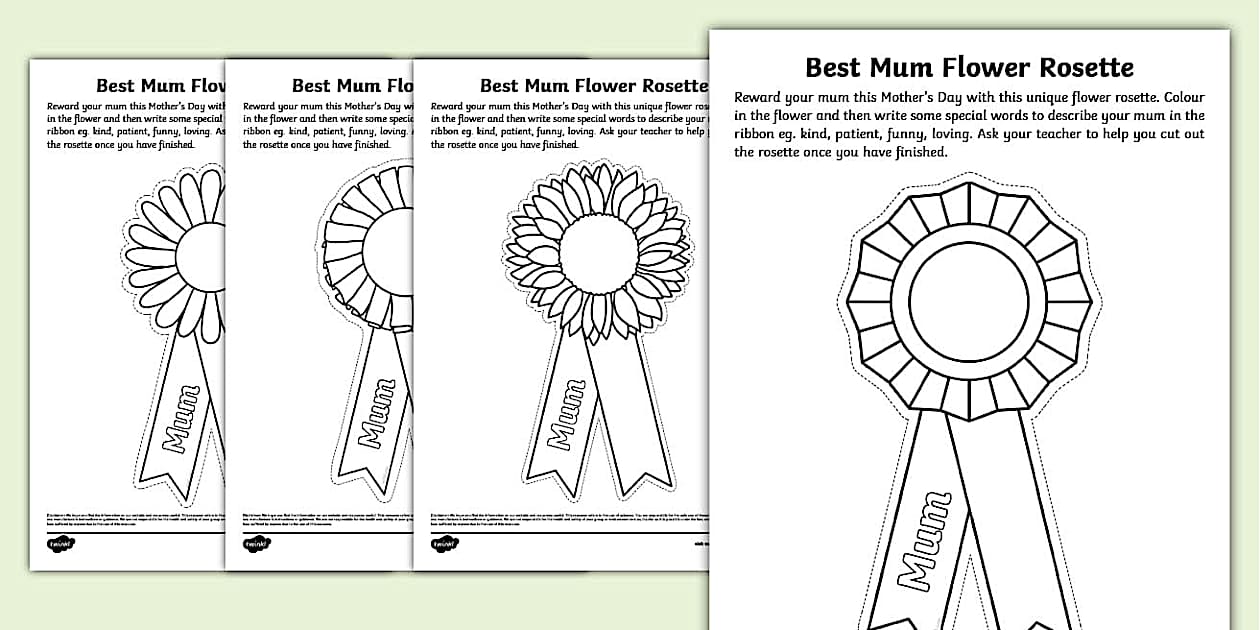 Mother's Day Best Mum Flower Rosettes