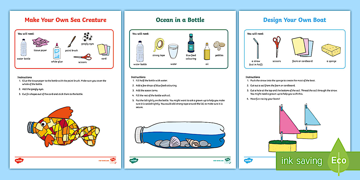 KS1 World Water Day Craft Instructions Activity Pack