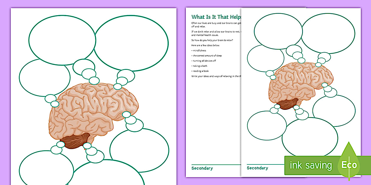 What Is It That Helps Your Brain Relax? Worksheet - Twinkl