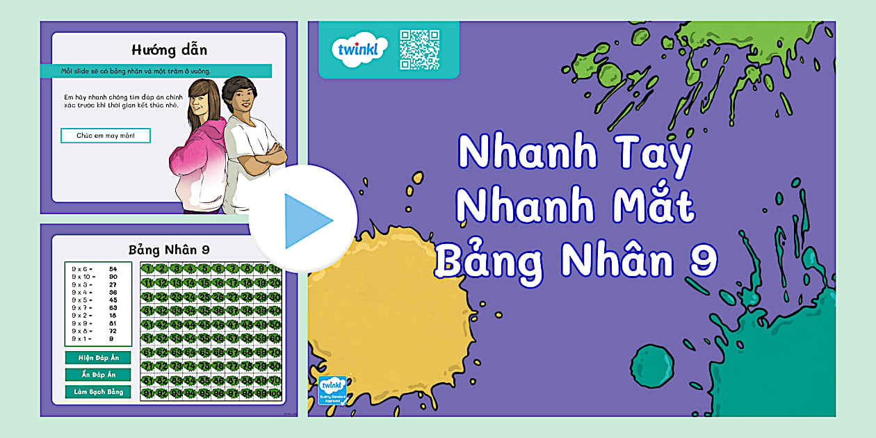 PowerPoint Nhanh Tay Nhanh Mắt Bảng Nhân 9 - Twinkl