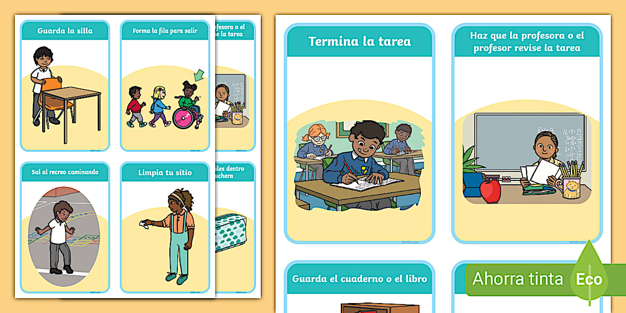 Rutinas para salir al recreo (teacher made) - Twinkl