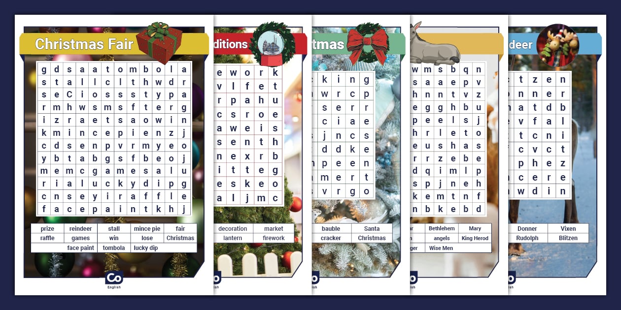 Reinforcing Spelling: Christmas Themed Word Search Pack