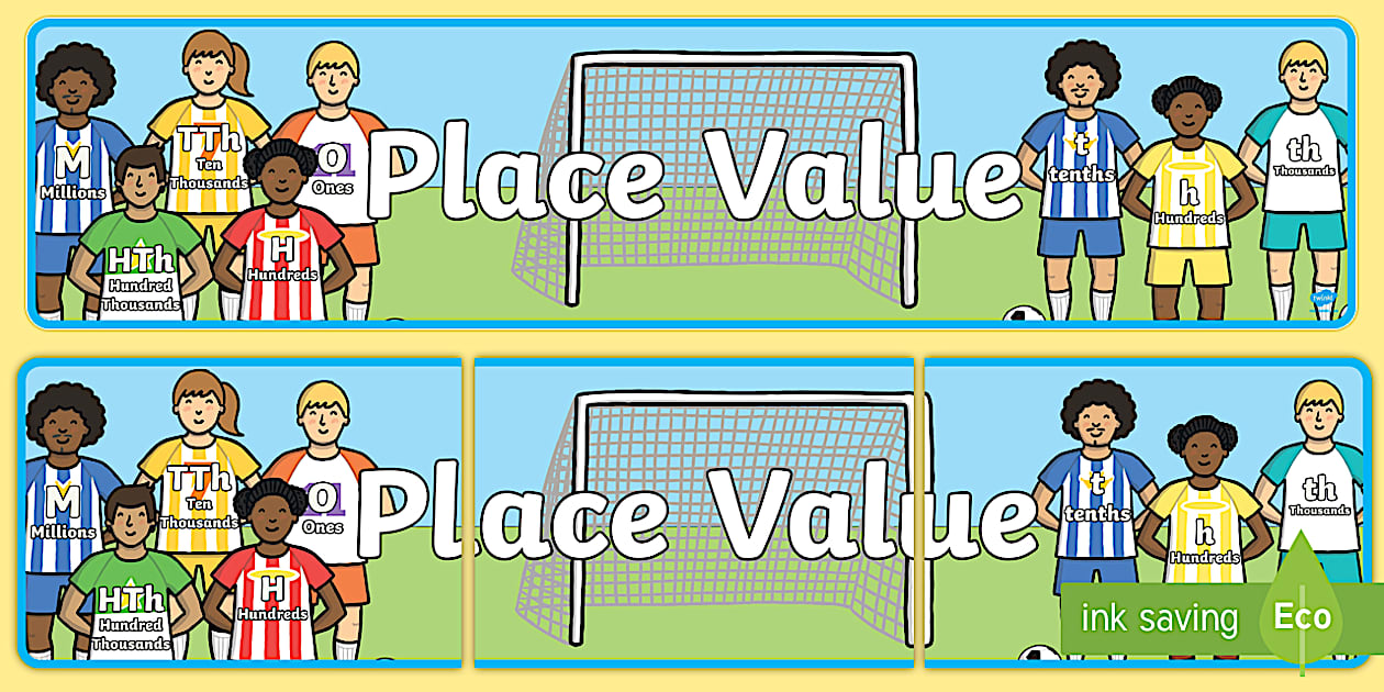 Place Value Banner Footballers (teacher made) - Twinkl