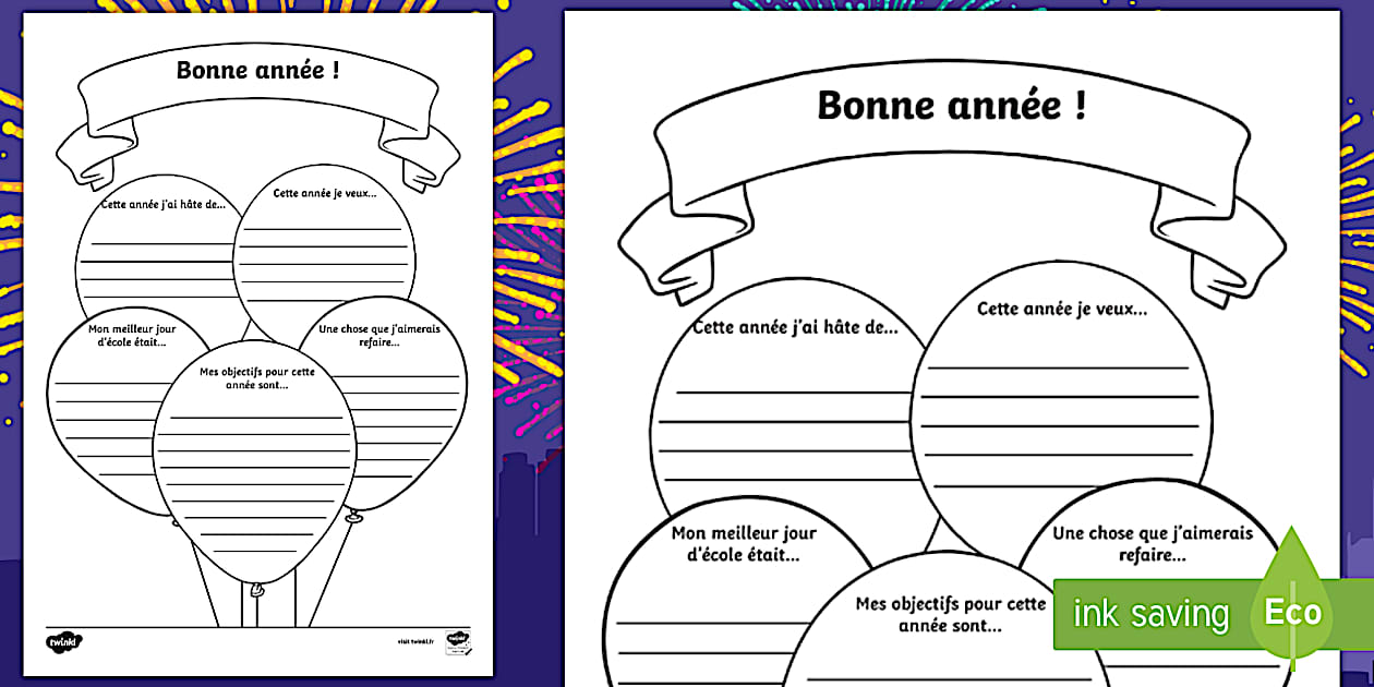 Feuille d'activités : Bonne Année (teacher made) - Twinkl