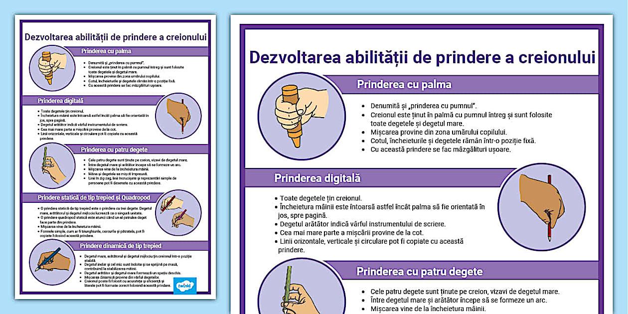 Dezvoltarea abilității de prindere a creionului – Planșă