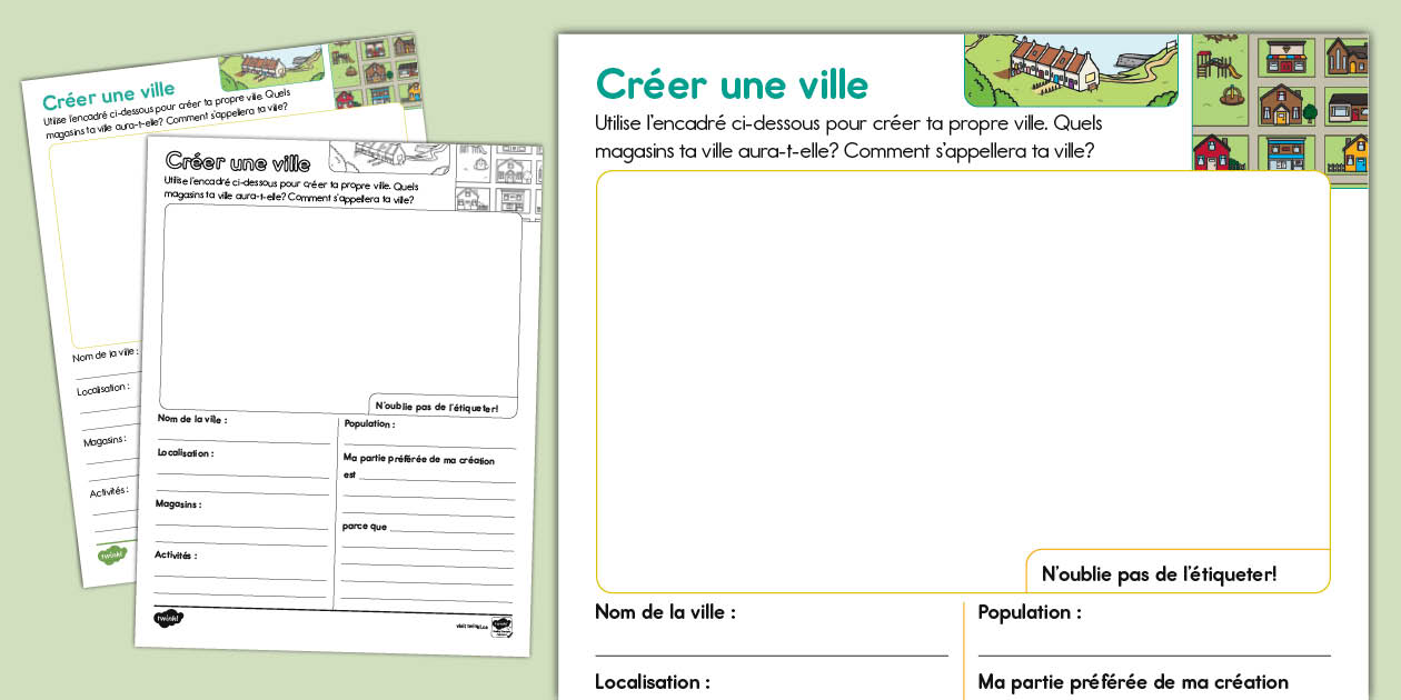 Feuille d'activités : Créer une ville (teacher made)