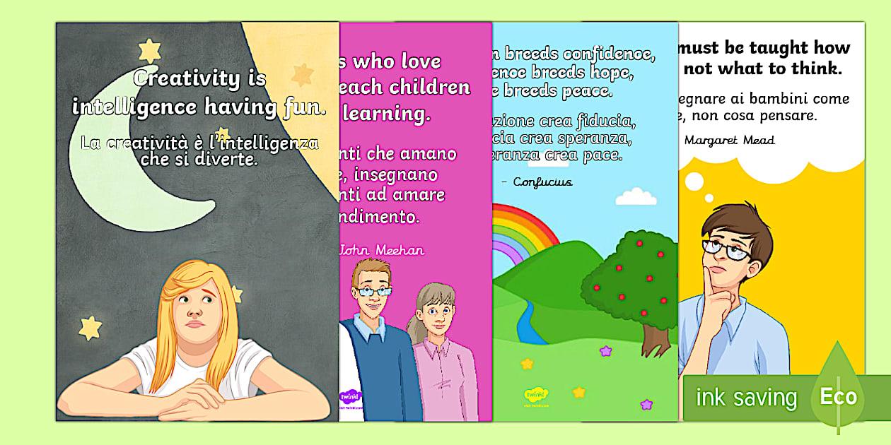 Educational Quotes Posters English/Italian - Educational Quotes Posters