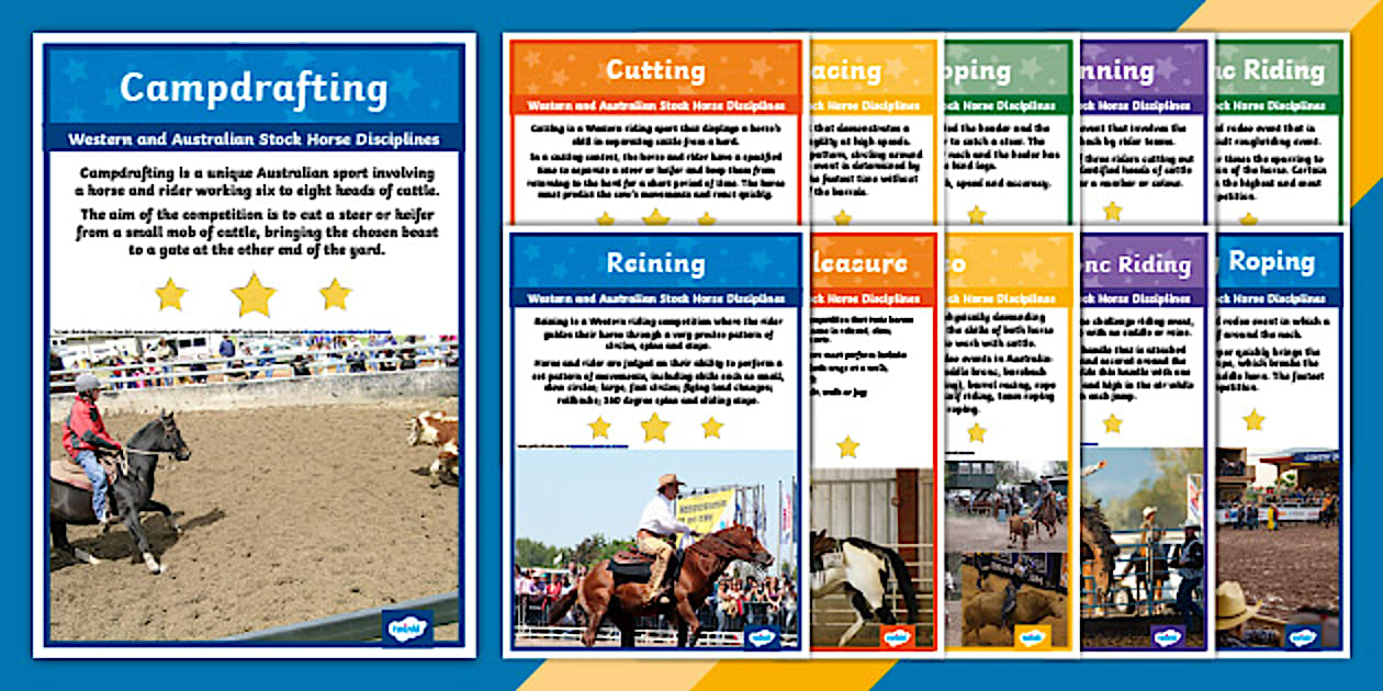 Western and Australian Stock Horse Disciplines Poster Set