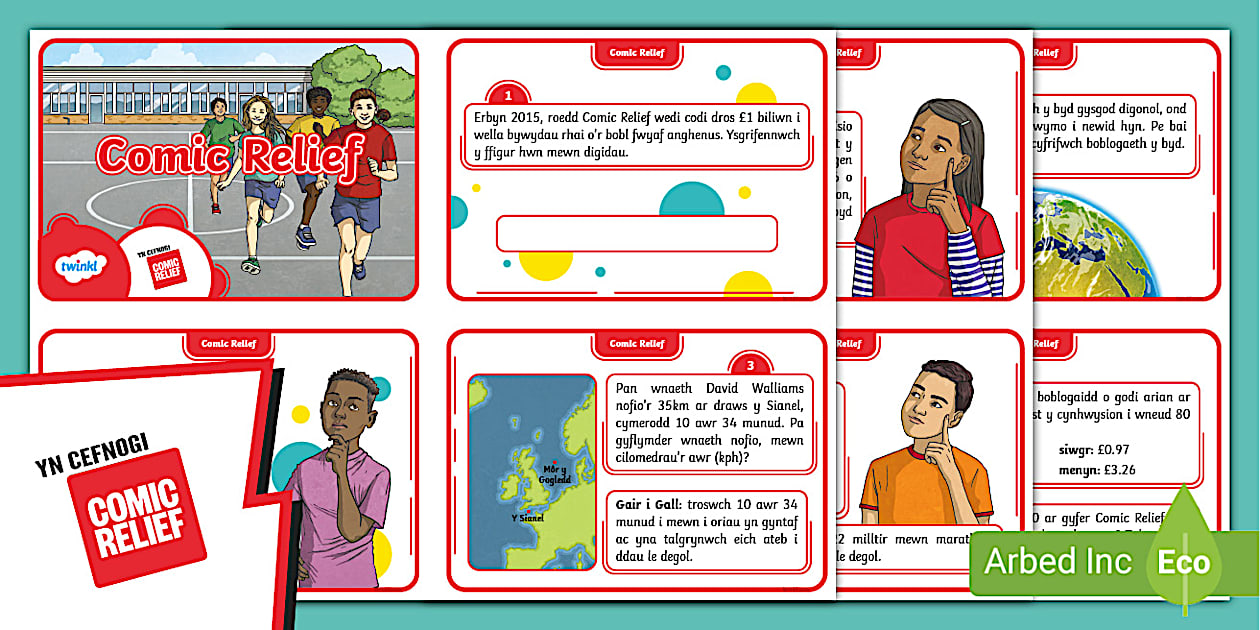 Comic Relief - Cardiau Her Mathemateg [9-11 oed]