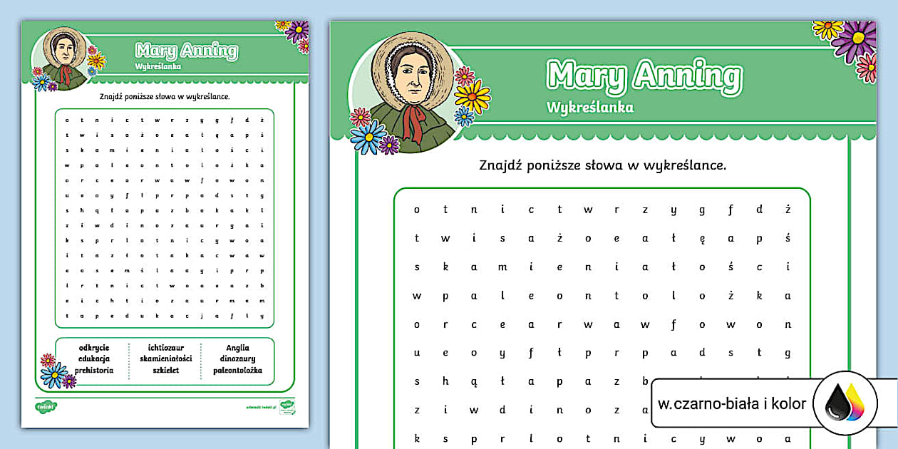 Mary Anning | Wykreślanka | Pionierki