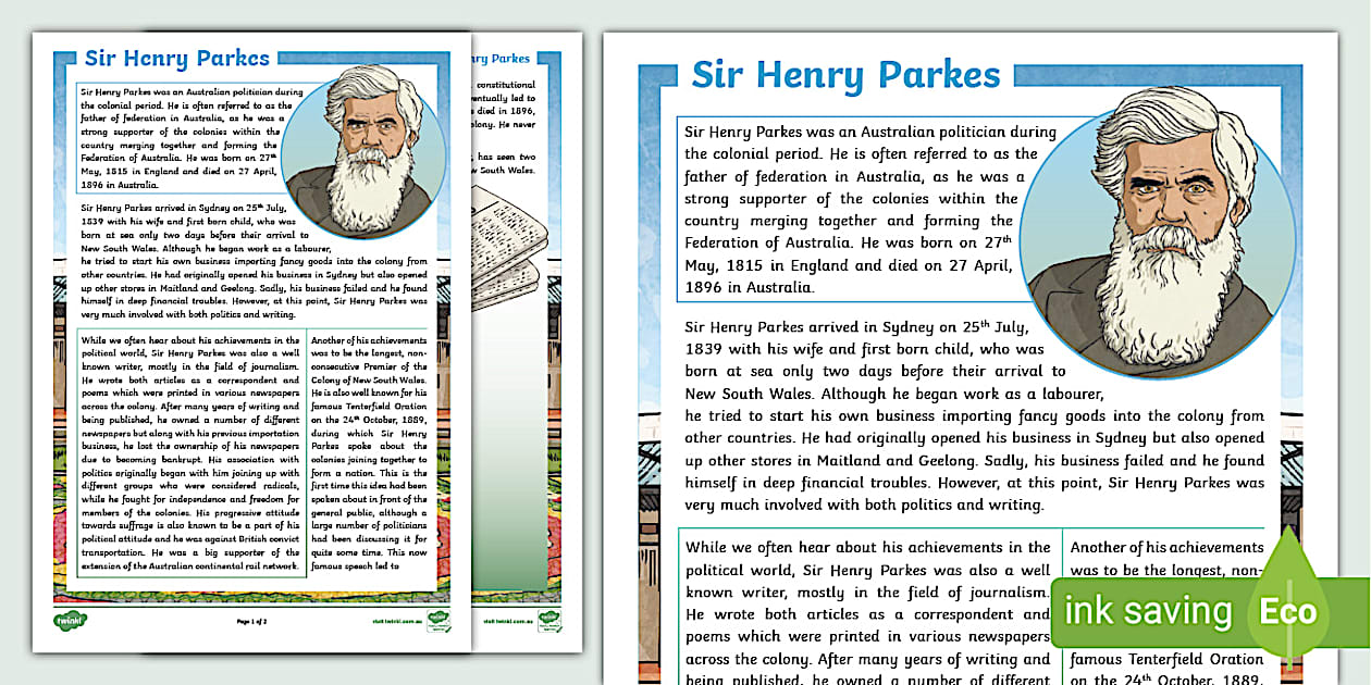 Henry Parkes Facts | Australian Federation and History