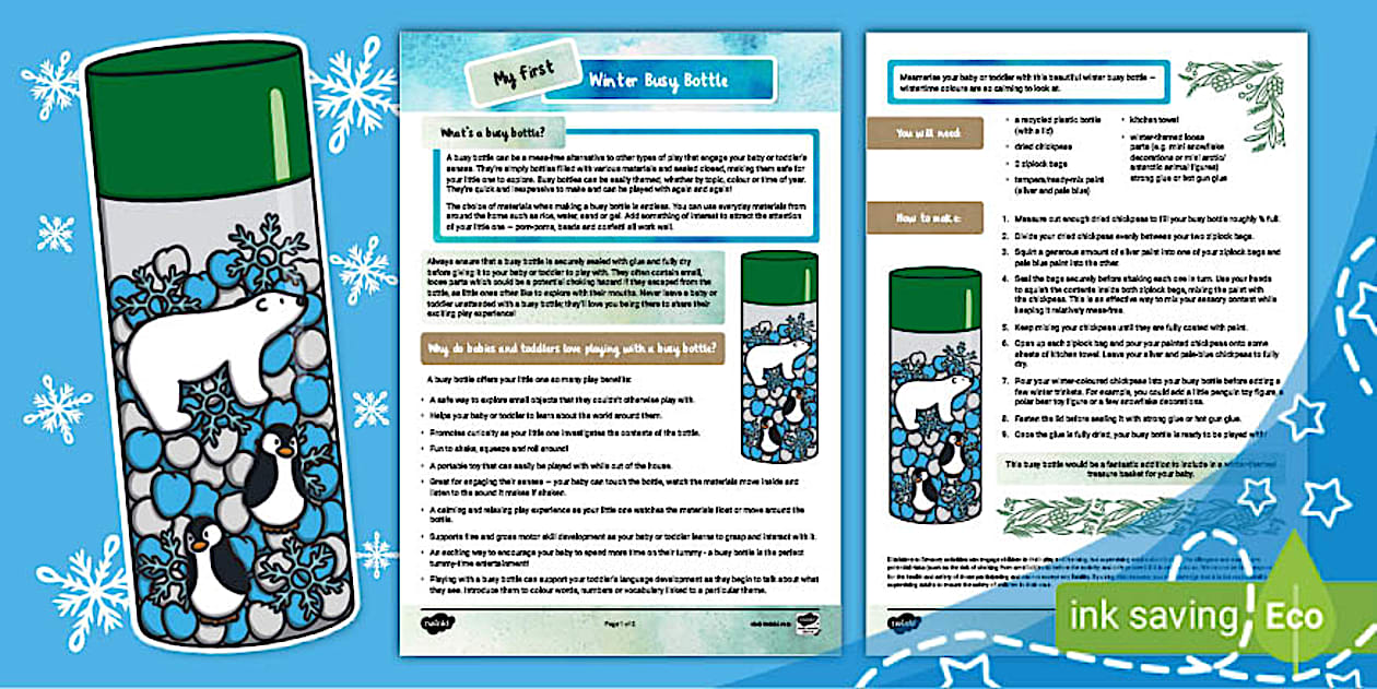 FREE! - My First Winter Busy Bottle (teacher made) - Twinkl
