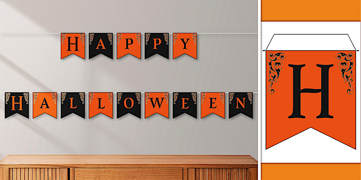 Happy Halloween Bunting - Black... | Twinkl Party - Twinkl