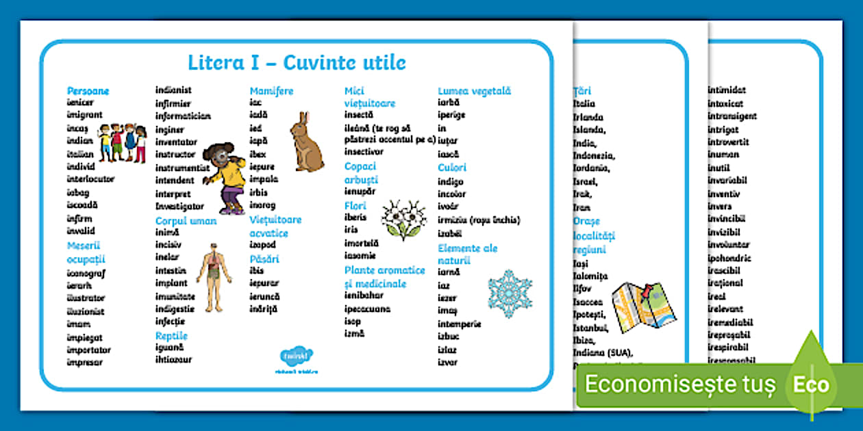 Obiecte cu litera i | Cuvinte cu litera i | Twinkl România