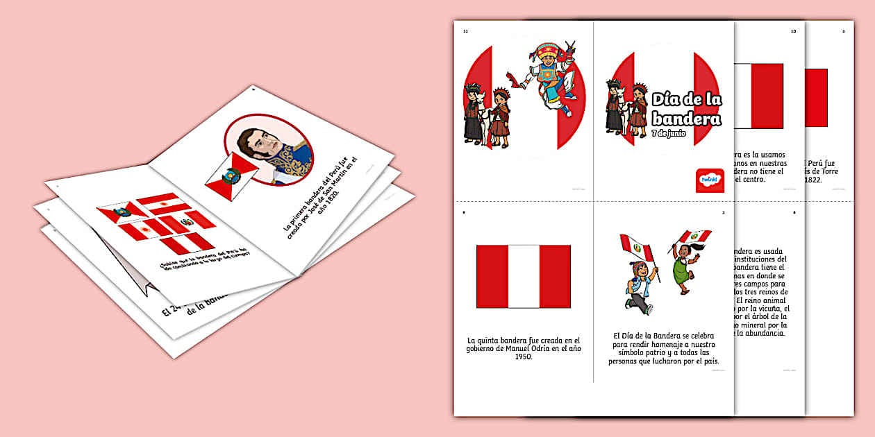 Tríptico de la bandera del Perú para niños (teacher made)