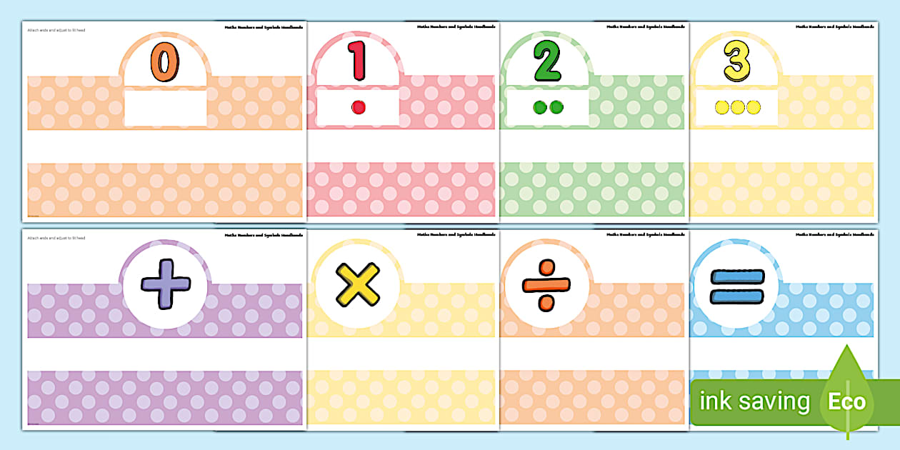 👉 Maths Numbers And Symbols Headbands - KS1 - Twinkl