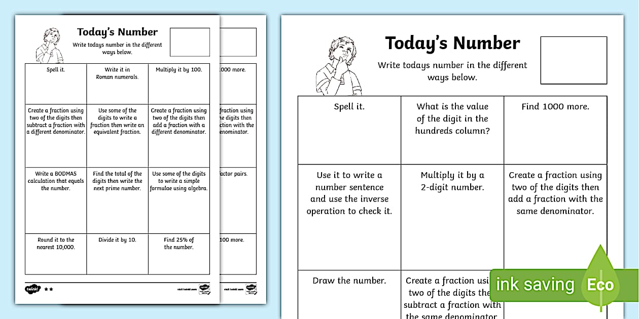 Editable KS2 Daily Maths Practice Worksheet (teacher made)