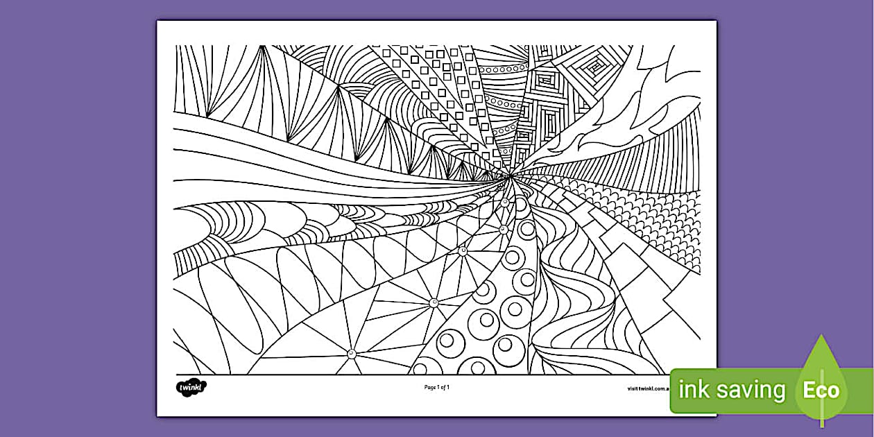 Pattern Tile Colouring Page - Primary Education - Twinkl
