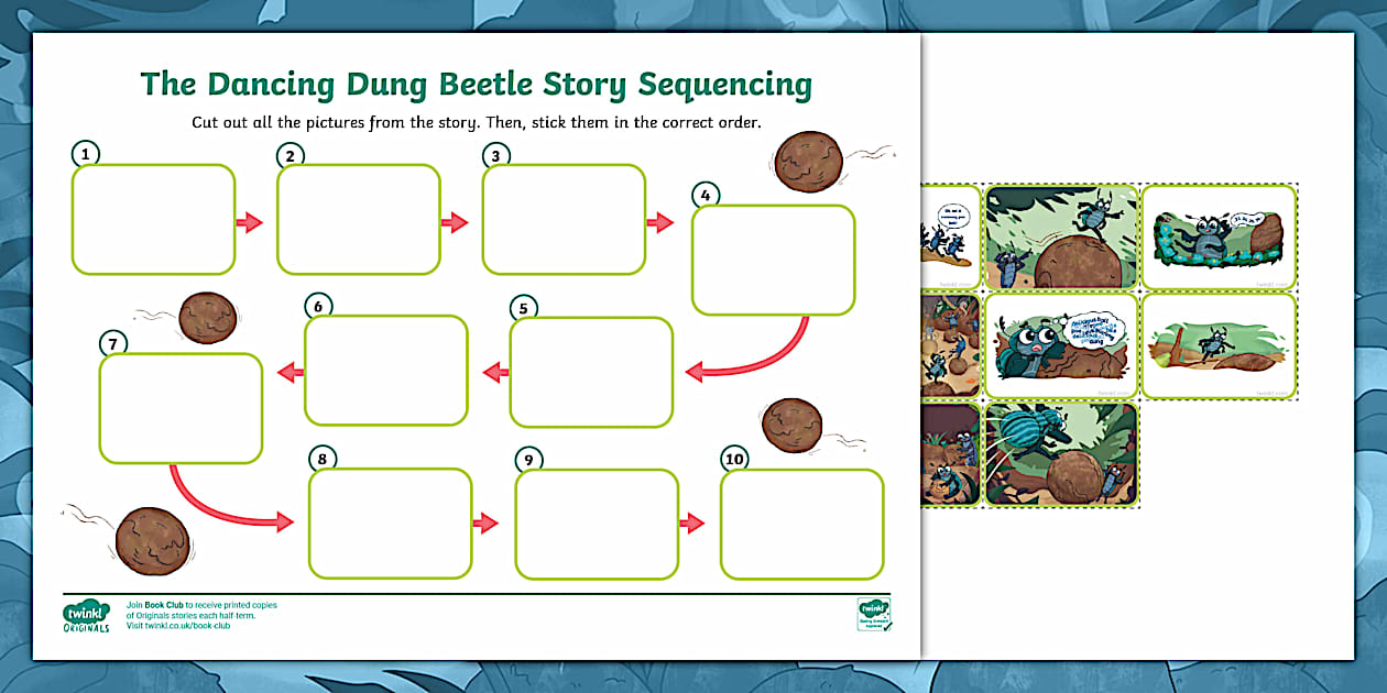 The Dancing Dung Beetle Story Sequencing Activity