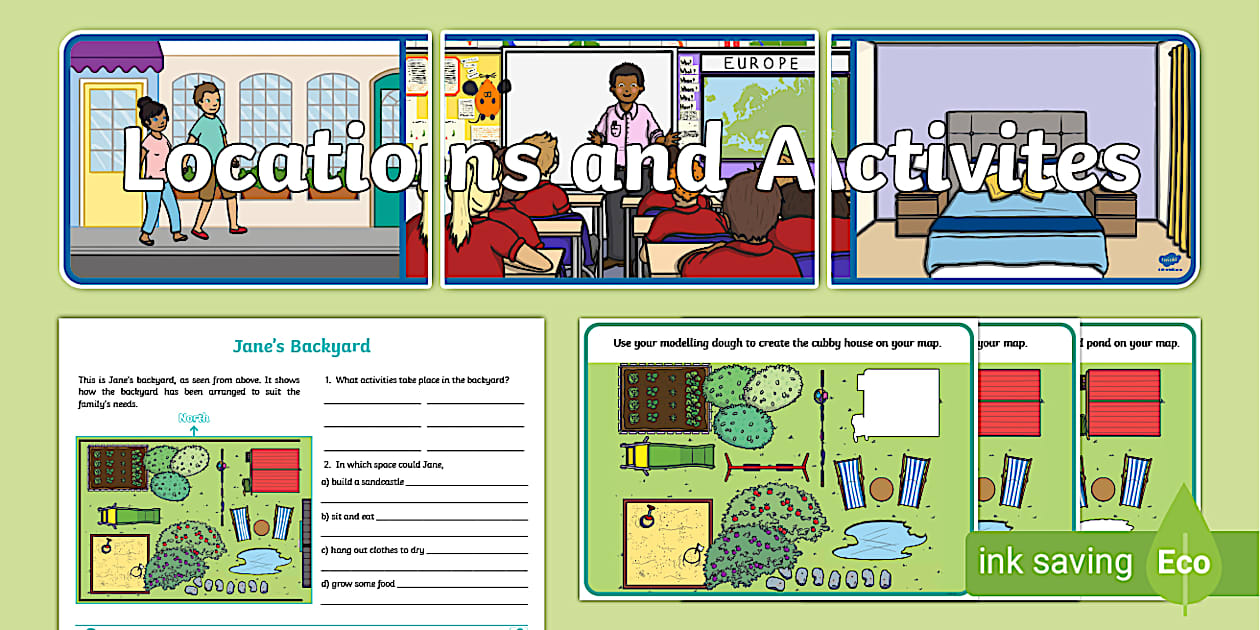 Locations and Activities - My Backyard Lesson Pack - Twinkl