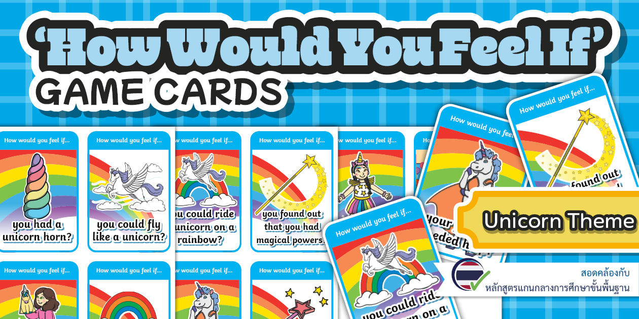 How Would You Feel If...?' Challenge Cards in Unicorn Theme