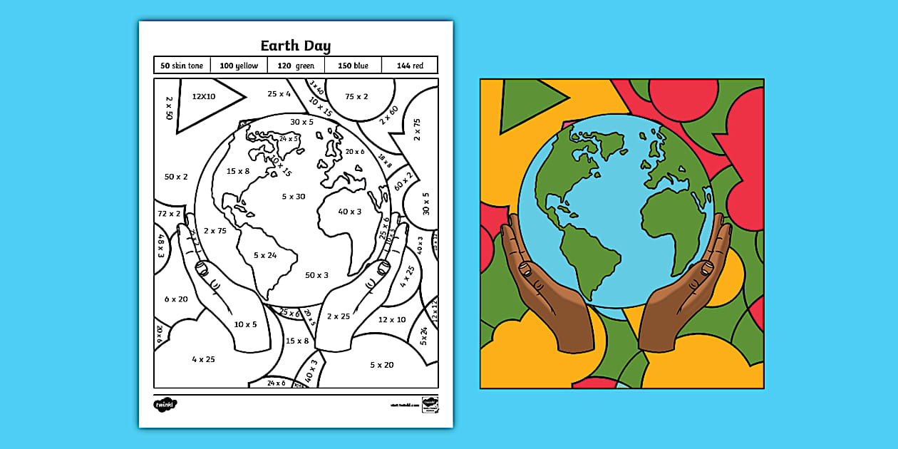 Color by Number Earth for 3rd-5th Grade | Twinkl USA