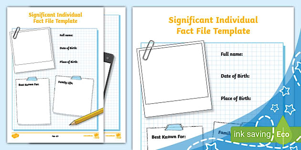 Significant Individuals Fact File Template (teacher made)