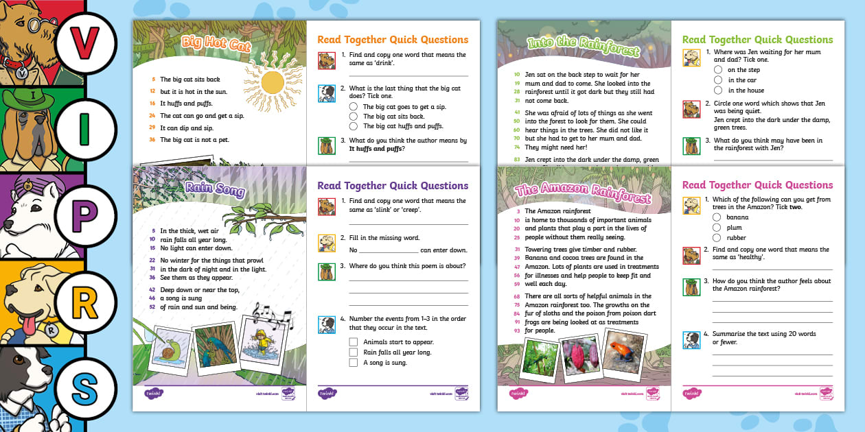 KS1 Rainforest Reading Activity Pack | KS1 English - Twinkl