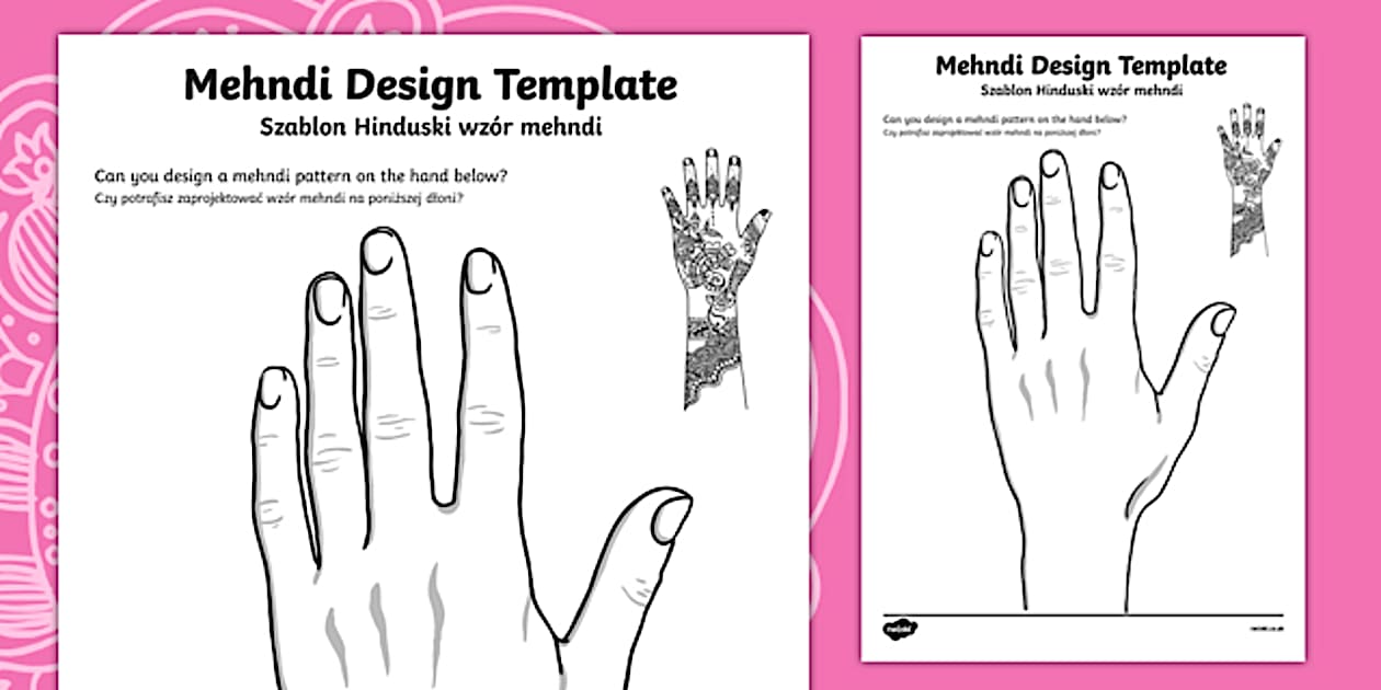 Mehndi Design Template English/Polish (Hecho por educadores)