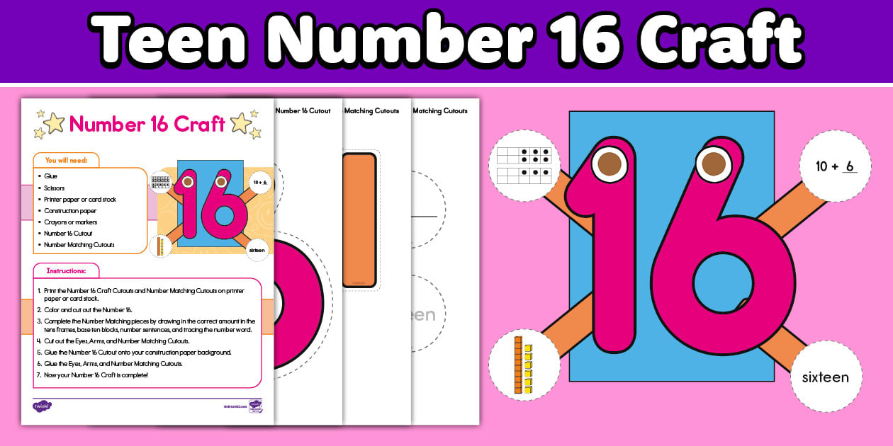 Teen Number 16 Craft