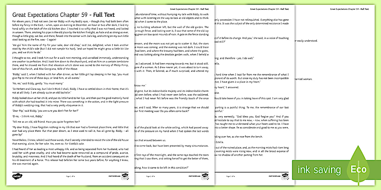 Great Expectations Chapter 59 Literary Text (teacher made)