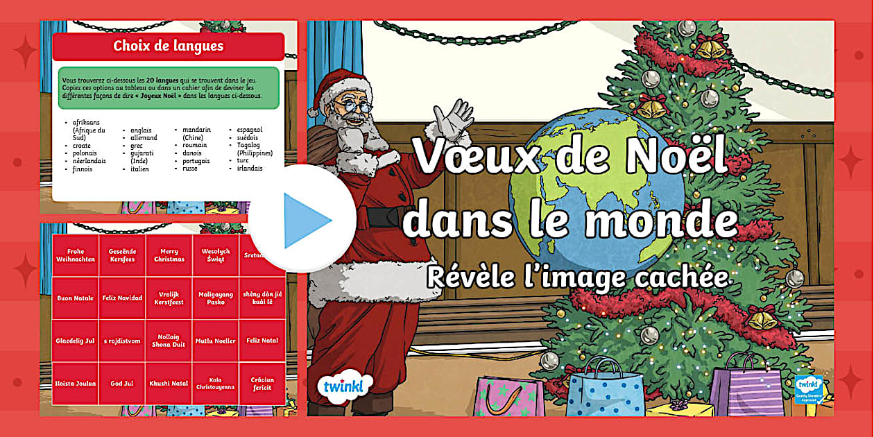 Powerpoint interactif - Voeux de Noël dans le monde