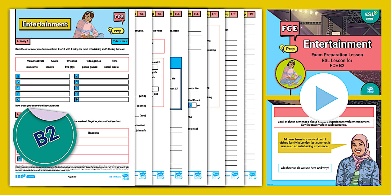 B2 First (FCE) - Prep Lesson (Entertainment) [B2] - Twinkl