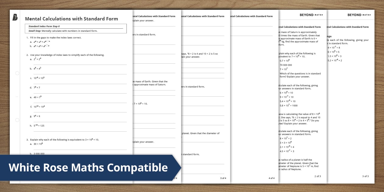 👉 Mental Calculations with Standard Form - Twinkl