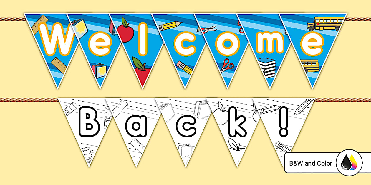 Colorful Back to School Decorations Bunting | Twinkl USA