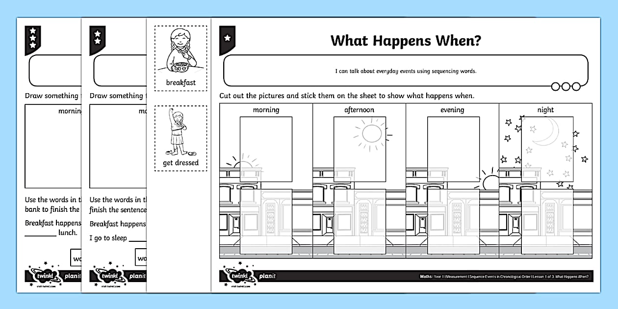 What Happens When? Differentiated Worksheet / Worksheets