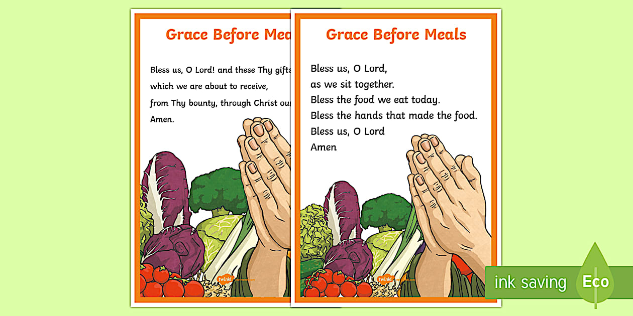 Editable Grace Before Meals A4 Display Poster (teacher made)