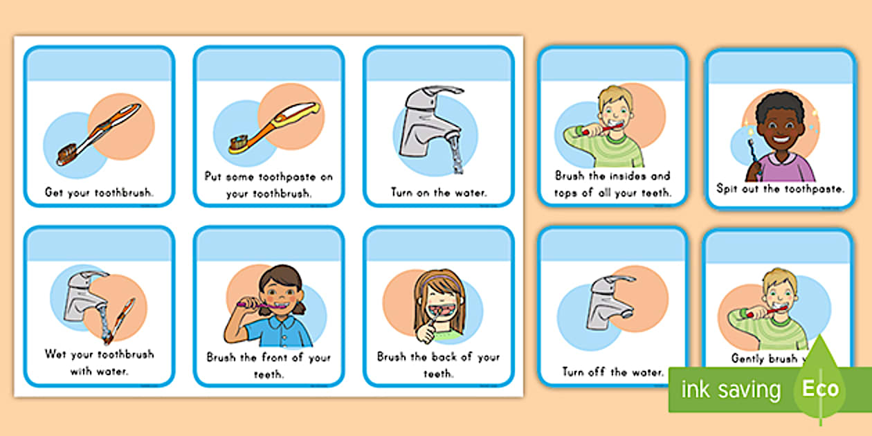 Steps to Brushing Teeth | Health Education | Twinkl USA